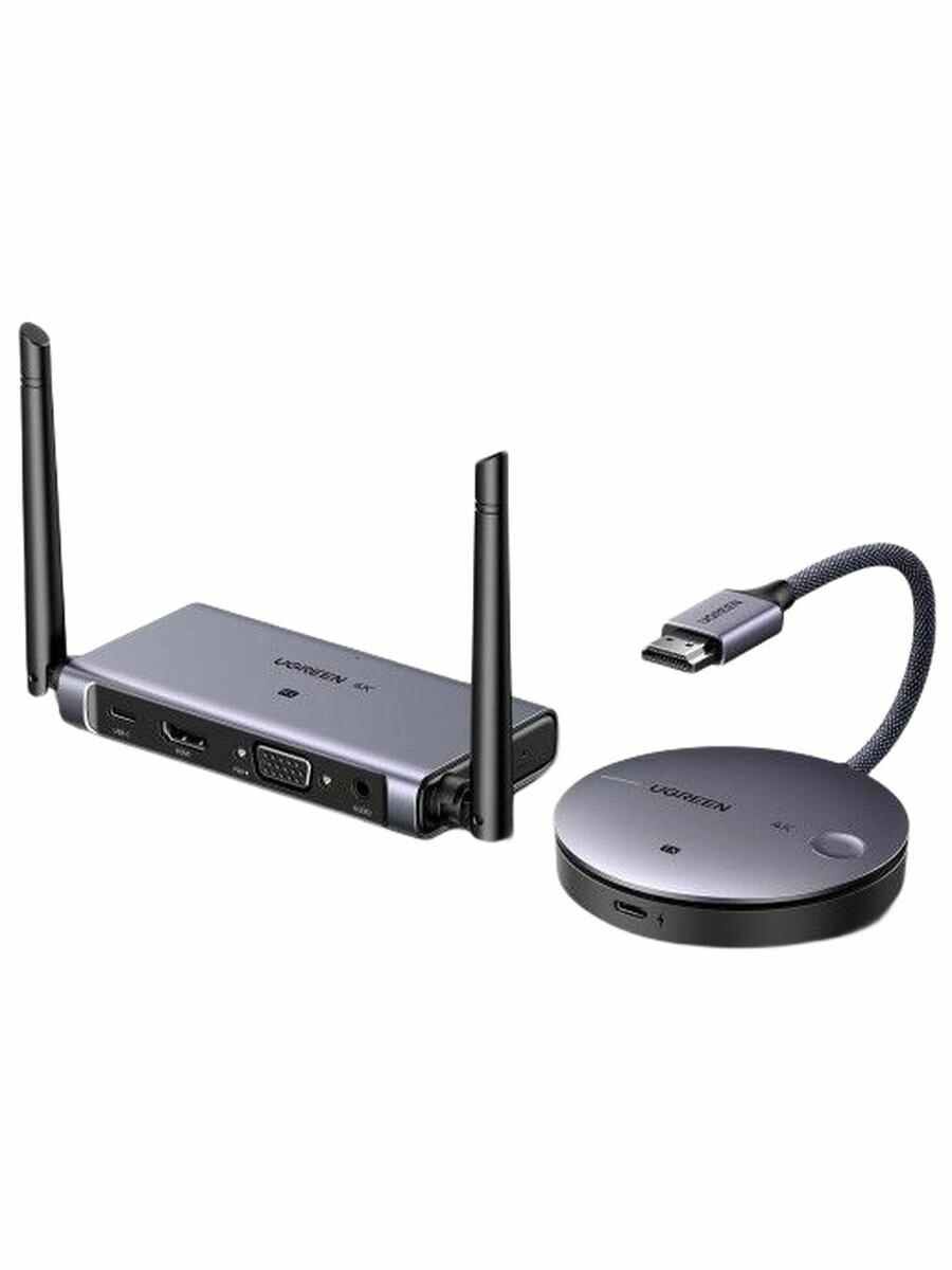 Беспроводной удлинитель HDMI сигнала UGREEN CM586 (90909A) Wireless HDMI Extender 50m. Цвет: серый