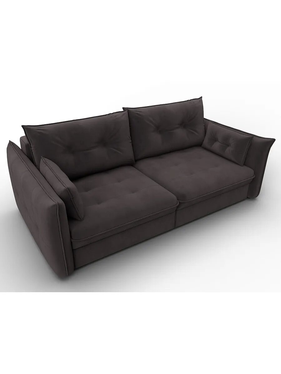 Диван прямой Стайл, 239x94x136 см, с ящиком для белья, велюр