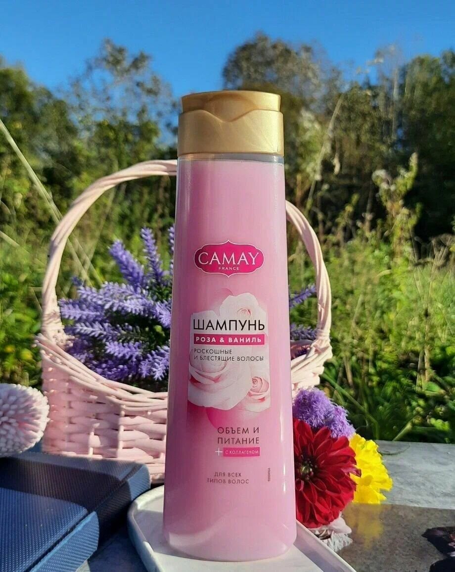 Шампунь Camay "Роза и ваниль" питание и объем, 400мл