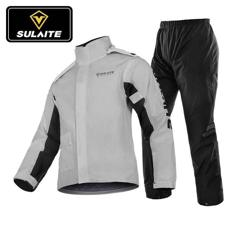 Мотоциклетный дождевик SULAITE для мужчин и женщин, для верховой езды, против дождя CoatAnti-storm, локомотивная накидка с дождевиком, водонепроницаемое цельное тело Серый, XL, 0901-Gray