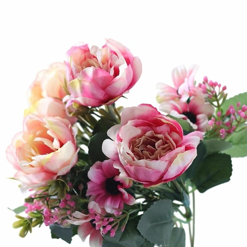 Букет для украшения вечеринки из искусственных цветов, имитирующих цветы, декоративные цветы-розовый
