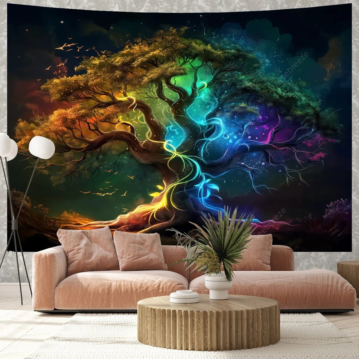 Психоделический гобелен «Древо жизни» 180x230cm, WF0986