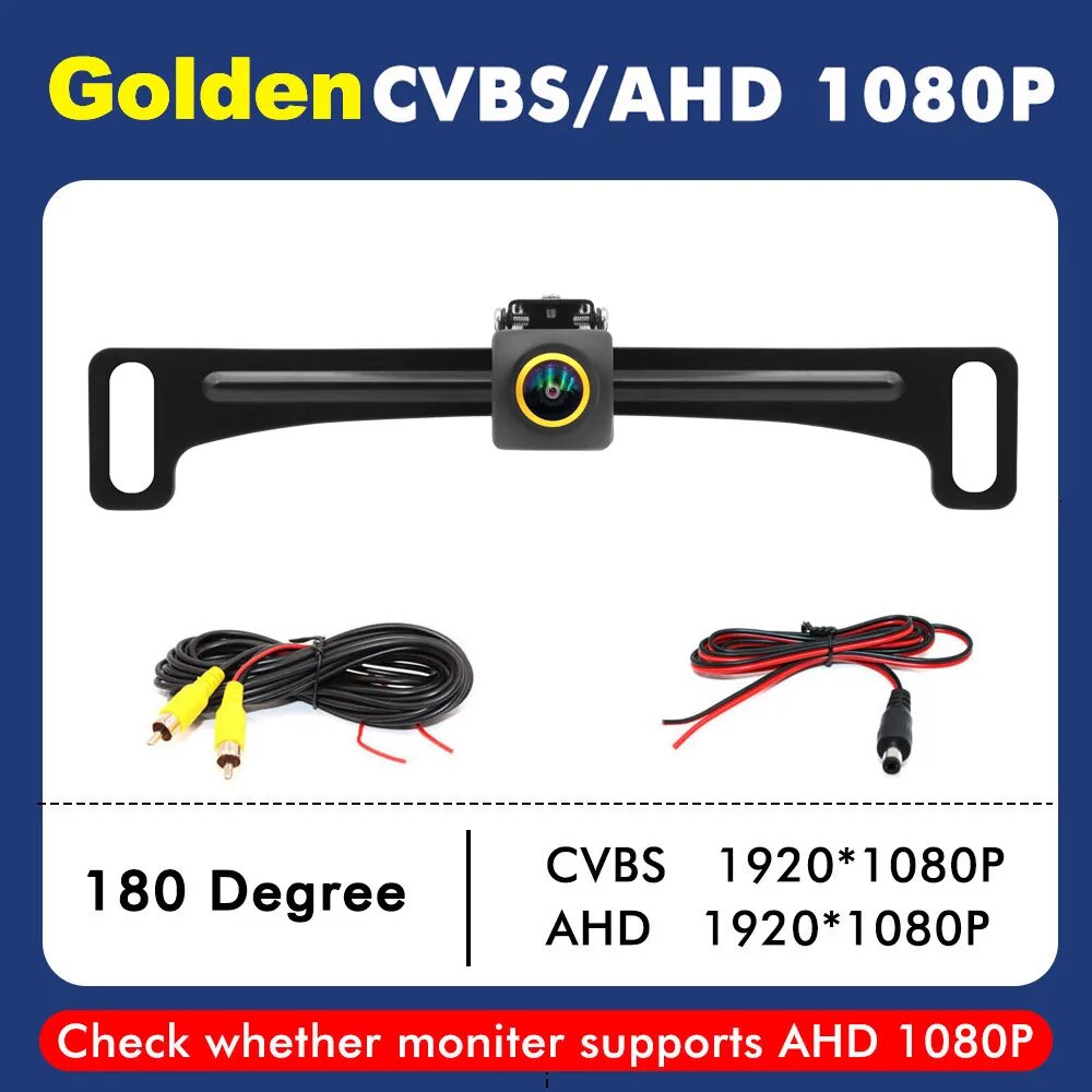 SMARTOUR 4K 1080P Автомобильная камера заднего вида, водонепроницаемая камера высокого разрешения с углом обзора 180 градусов, двусторонний резервный номерной знак, ночное видение, CVBS AHD