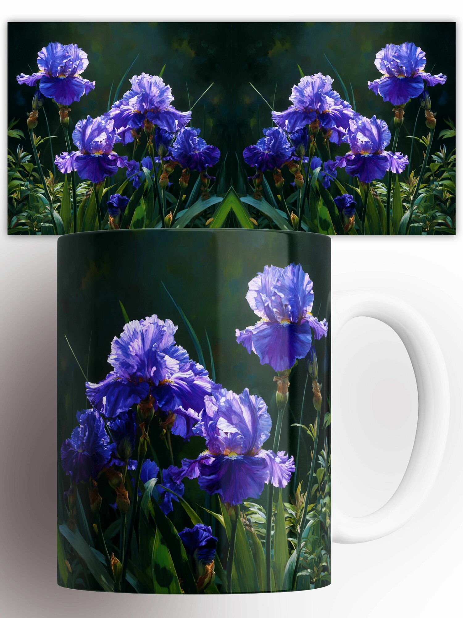 Кружка Цветы ирисы 330 мл