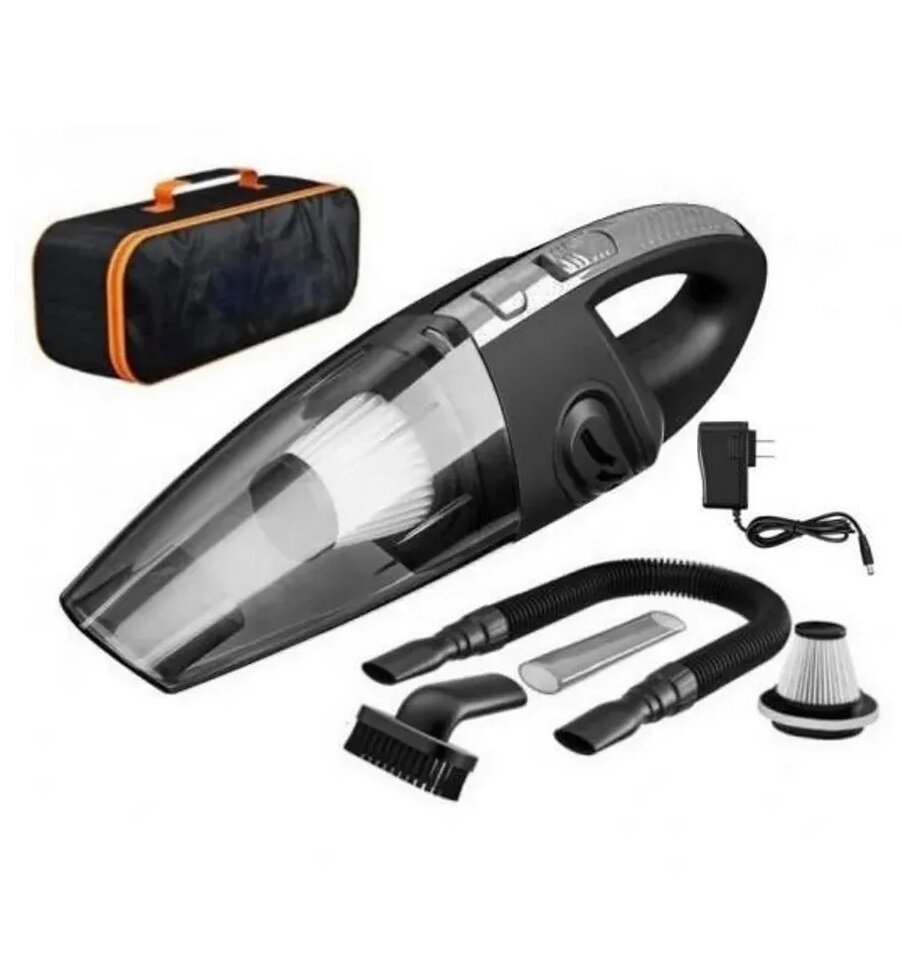 Авто пылесос беспроводной мощный «AUTO-GIFT» 2200 мАч, 120W,4000 Ра, с сумкой, циклонный, для влажной и сухой уборки