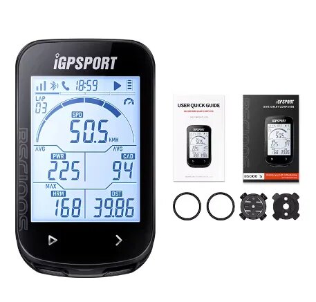 IGPSPORT BSC100S GPS велосипедный компьютер | ANT+/Мощность счетчика готовый | Экран 2,6 дюйма | Отслеживание скорости и расстояния, Черный