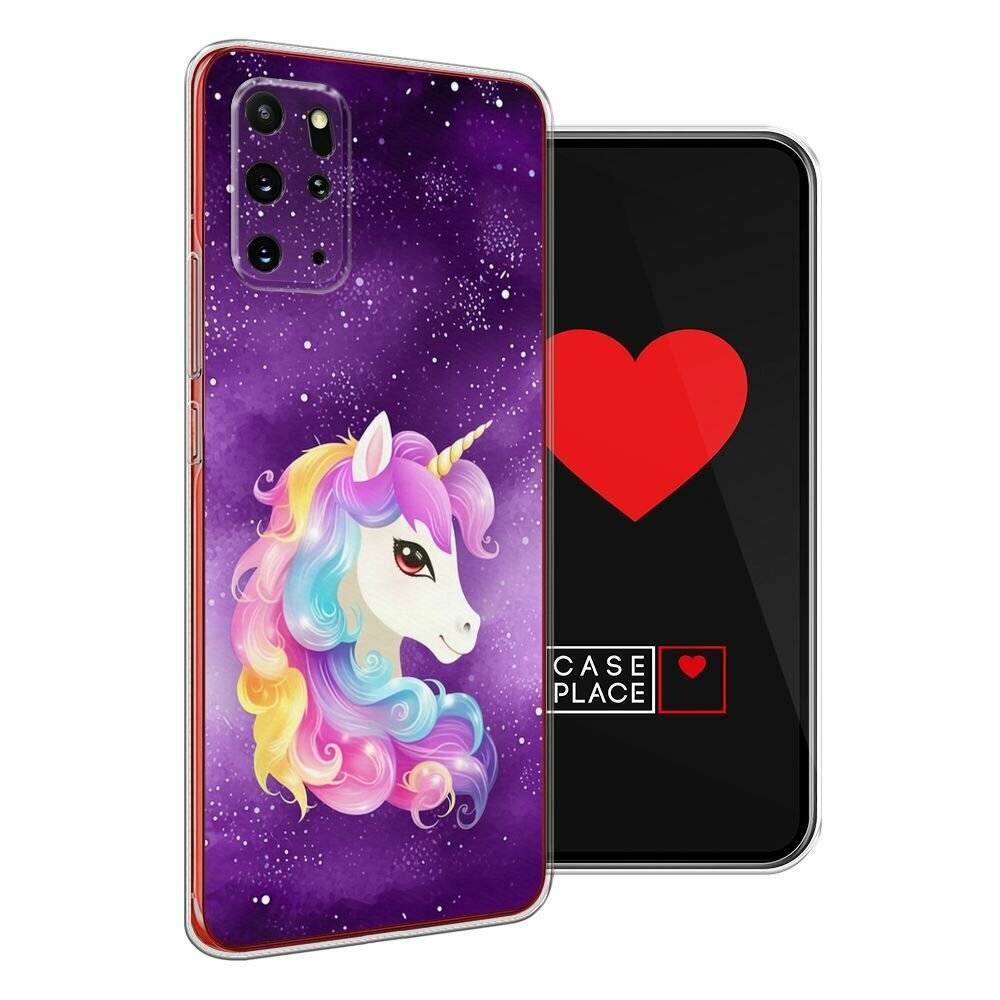 Чехол на Samsung Galaxy S20 + / Самсунг Галакси S20 Плюс с принтом "Кудрявый единорог" — фото 1