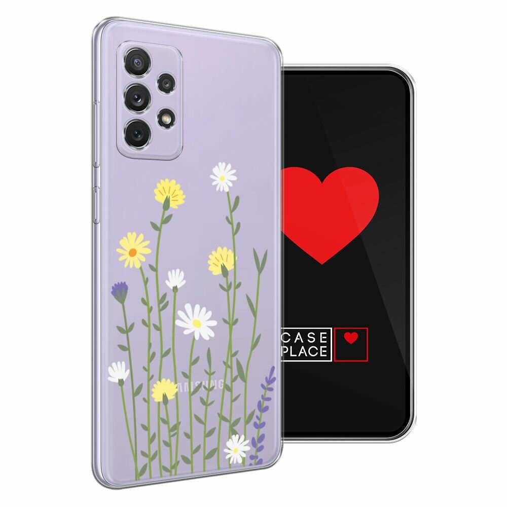 Чехол на Samsung Galaxy A73 / Самсунг Галакси А73 с принтом "Пучок полевых цветов", прозрачный — фото 1