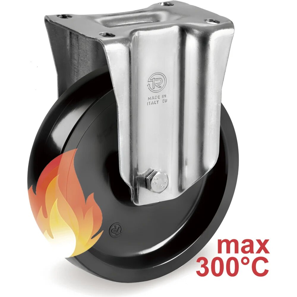 Tellure Rota Колесо термостойкое неповоротное, до 300С, d- 80мм, инновационная термо втулка, 677401