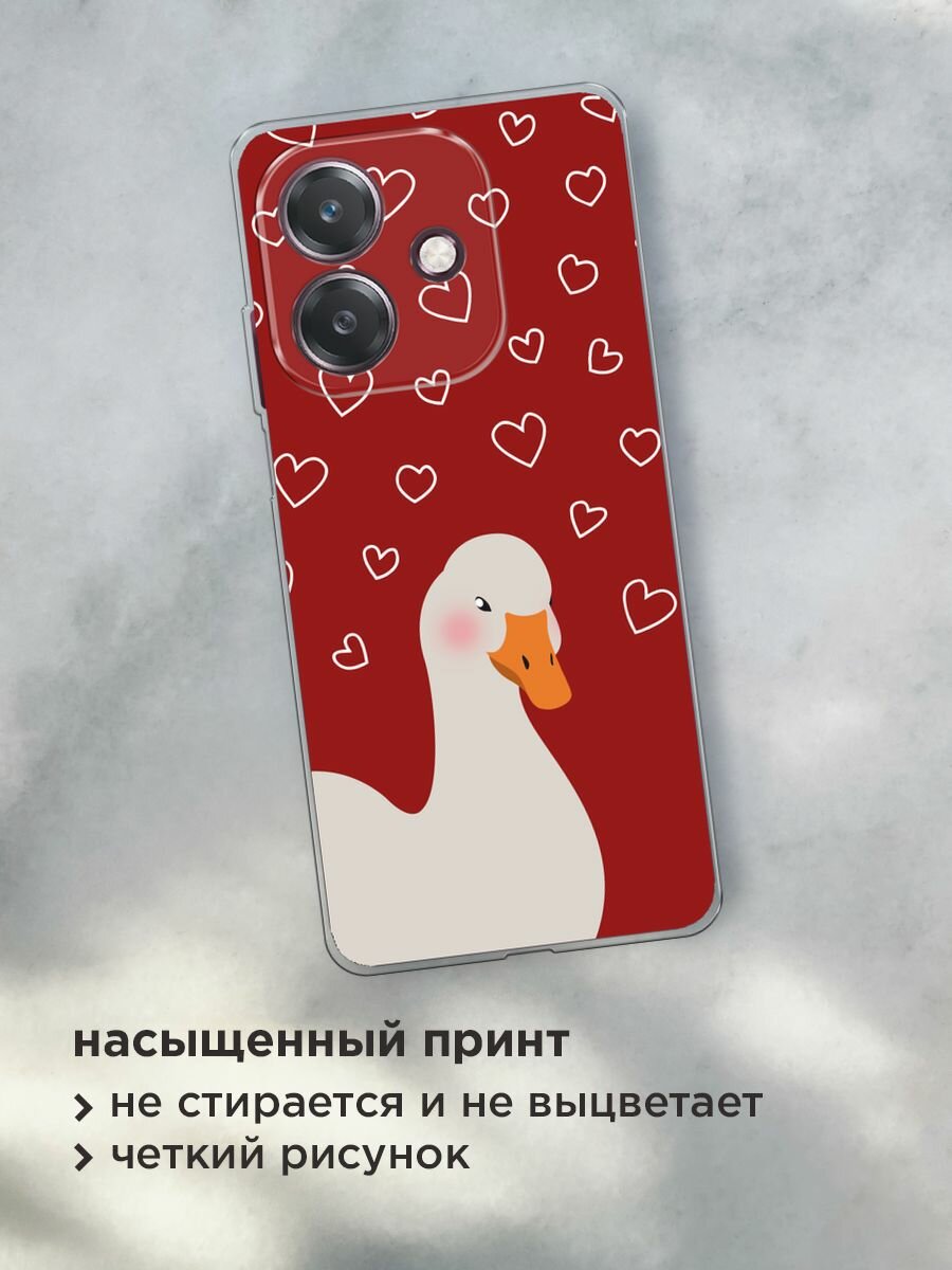 Чехол на Oppo A3/A3x / Оппо А3/A3x с принтом "Влюблённый гусь 1 - 14 февраля" — фото 1