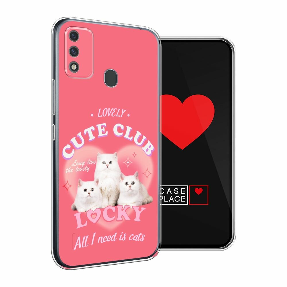 Силиконовый чехол на Itel A48 / Ител А48 с принтом "Cute club" — фото 1