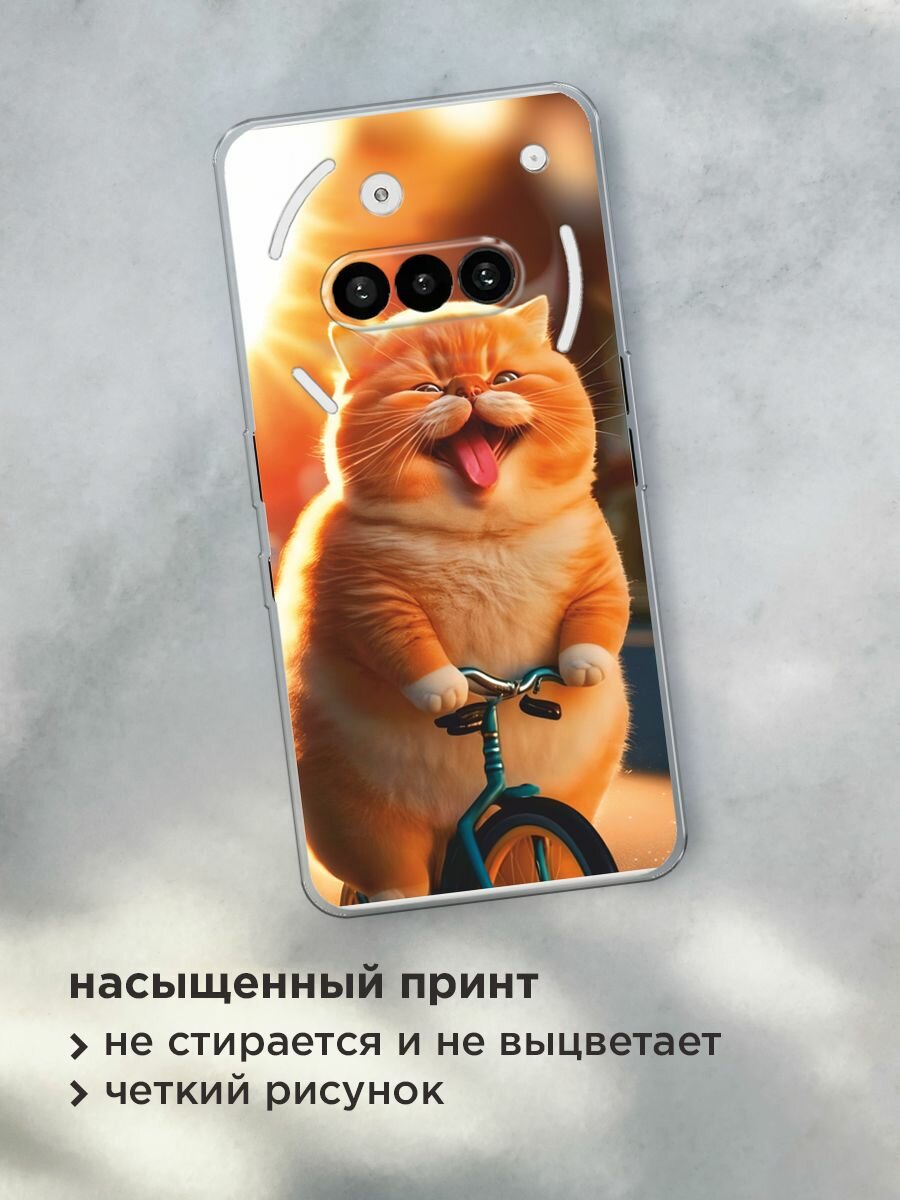 Чехол на Nothing Phone 3a / Нотинг Фон 3а с принтом "Кот на велике" — фото 1