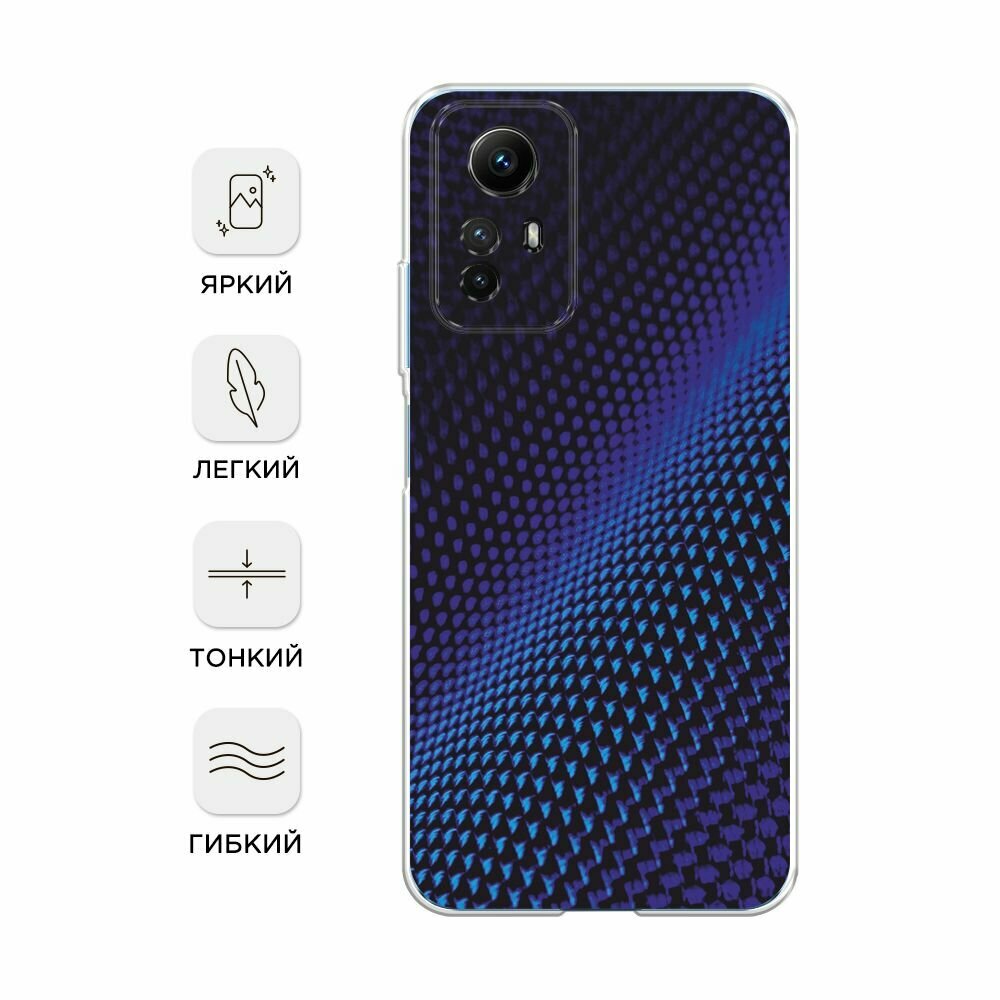 Чехол на Xiaomi Redmi Note 12S / Сяоми Редми Ноут 12S с принтом "Синий карбон" — фото 1
