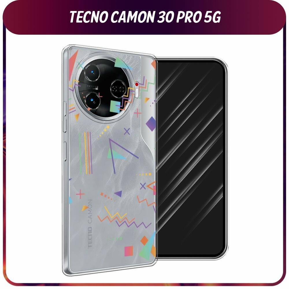 Чехол на Tecno Camon 30 Pro 5G / Текно Камон 30 Про 5G с принтом Случайный порядок, прозрачный