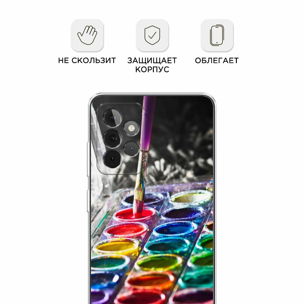 Чехол на Samsung Galaxy A72 / Самсунг Галакси А72 с принтом "Палитра красок" — фото 1