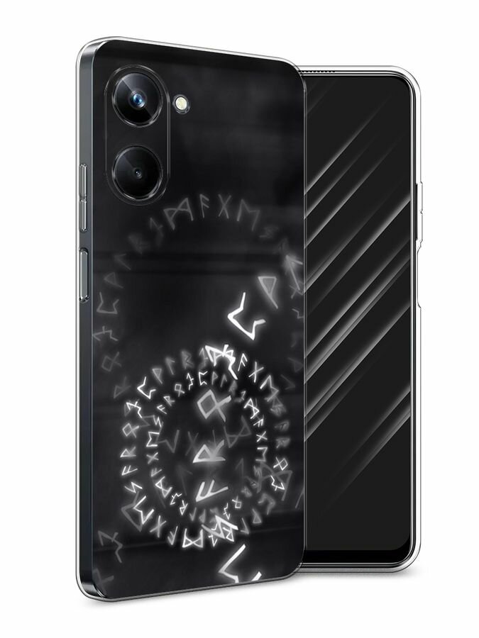 Силиконовый чехол на Realme 10 Pro / Реалми 10 Про с принтом "Руны"