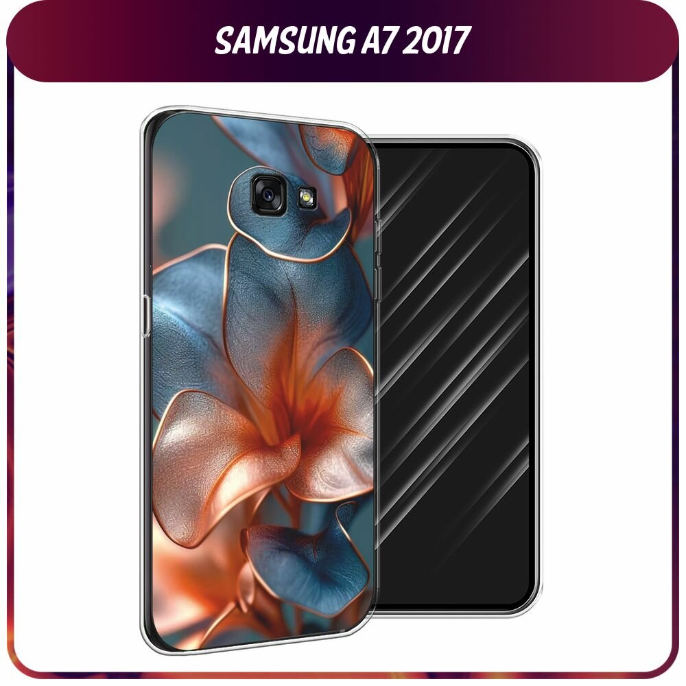 Чехол на Samsung Galaxy A7 2017 / Самсунг Галакси А7 2017 с принтом "Жемчужные цветы"