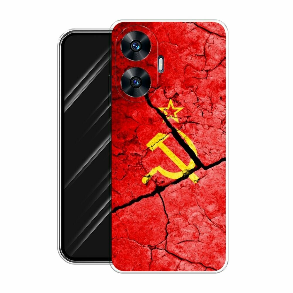 Силиконовый чехол на Realme C55 / Реалми C55 с принтом "СССР" — фото 1