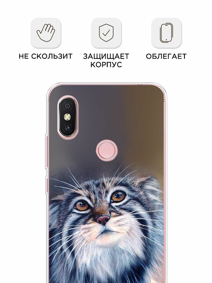 Чехол на Xiaomi Redmi S2 (Redmi Y2) / Сяоми Редми С2 (Редми Y2) с принтом "Кот манул 2" — фото 1