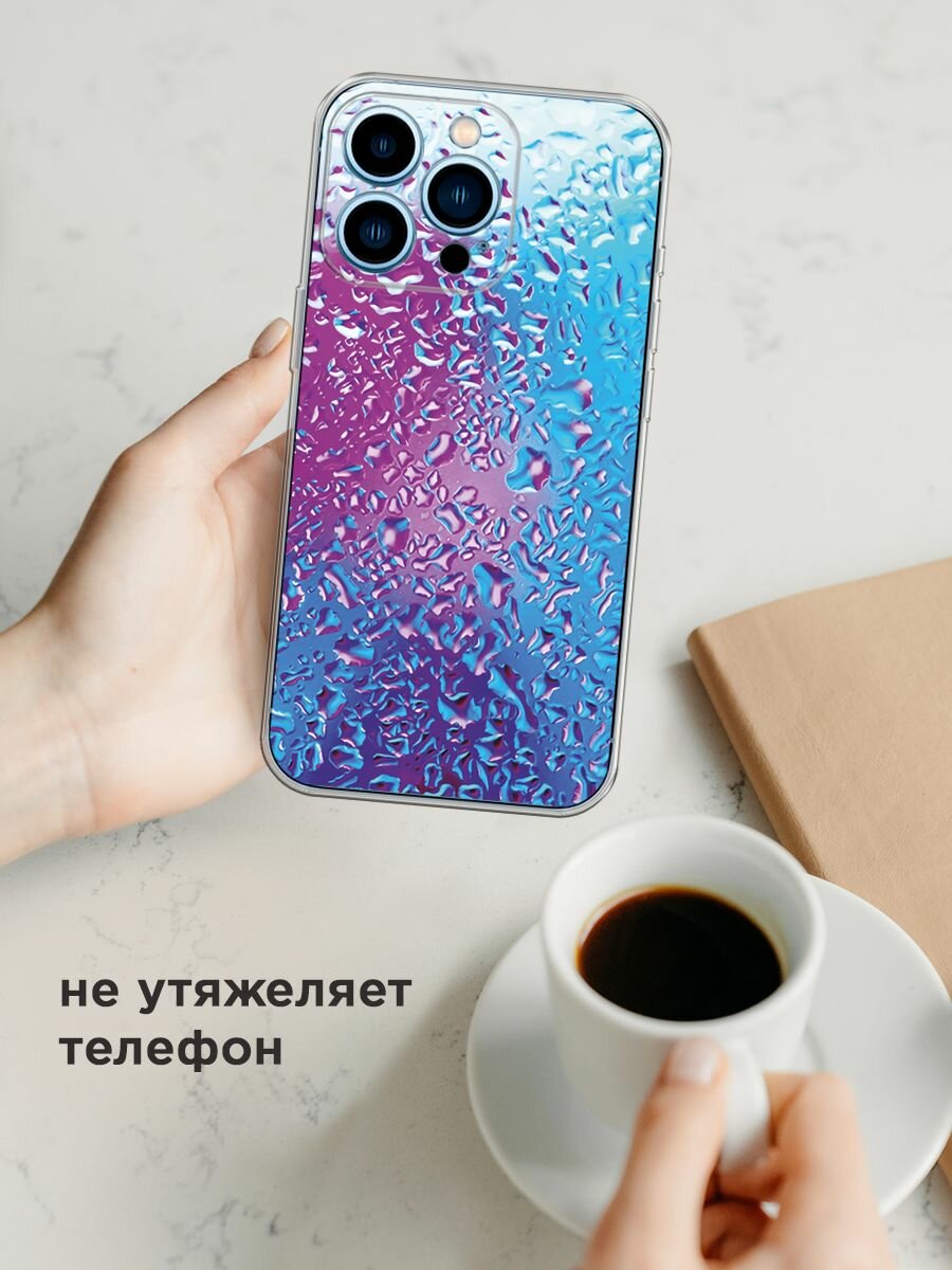 Чехол на Apple iPhone 13 Pro / Айфон 13 Про с принтом "Капли на стекле" — фото 1