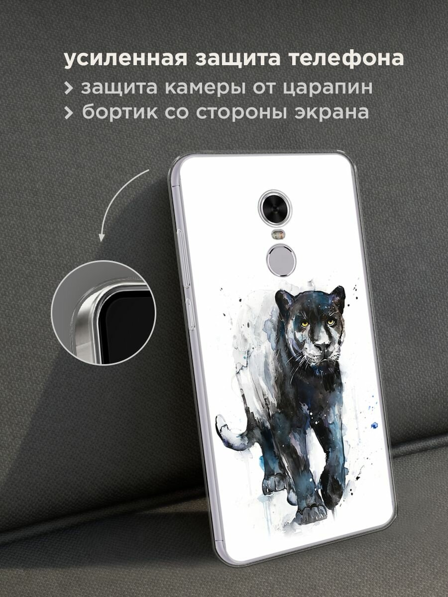 Чехол на Xiaomi Redmi Note 4 (MediaTek) / Сяоми Редми Ноут 4 (MediaTek) с принтом "Пантера арт 3" — фото 1