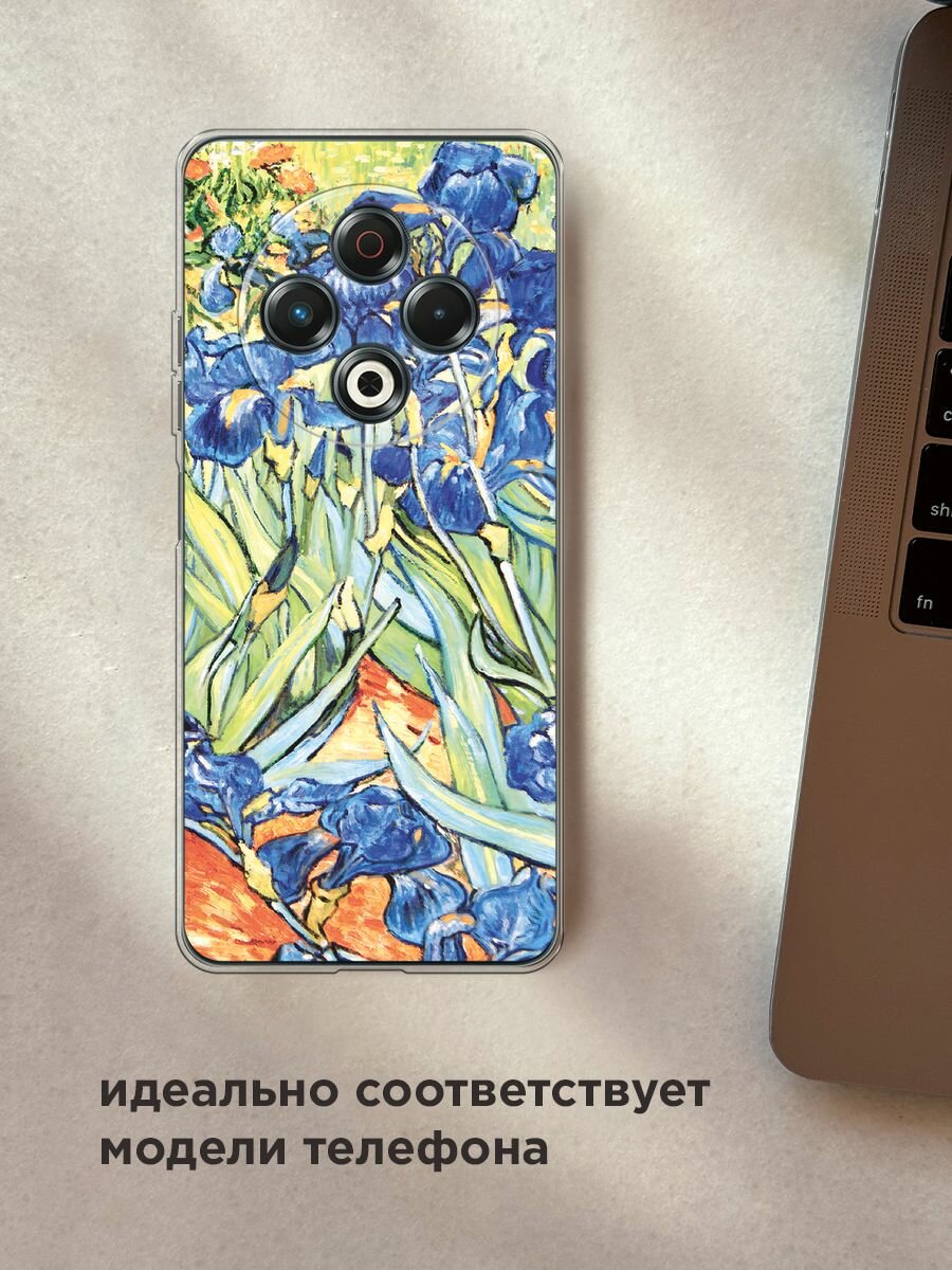 Чехол на Tecno Spark 30 / Текно Спарк 30 с принтом "Ирисы Ван Гог" — фото 1