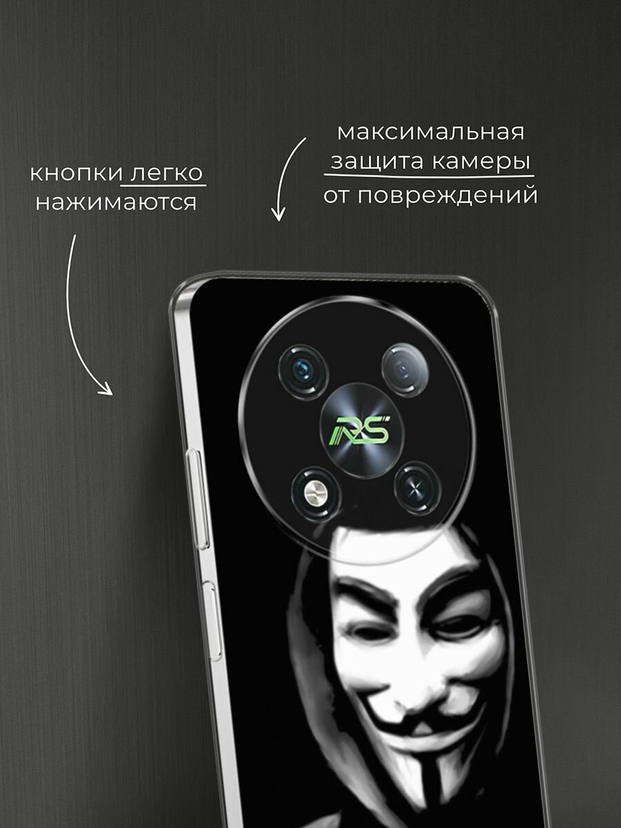 Силиконовый чехол на Itel RS4 / Ител РС4 с принтом "Анонимус" — фото 1