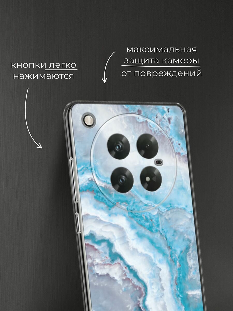 Чехол на Infinix Zero 40 5G / Инфиникс Зеро 40 5G с принтом "Нежно-голубой мрамор" — фото 1