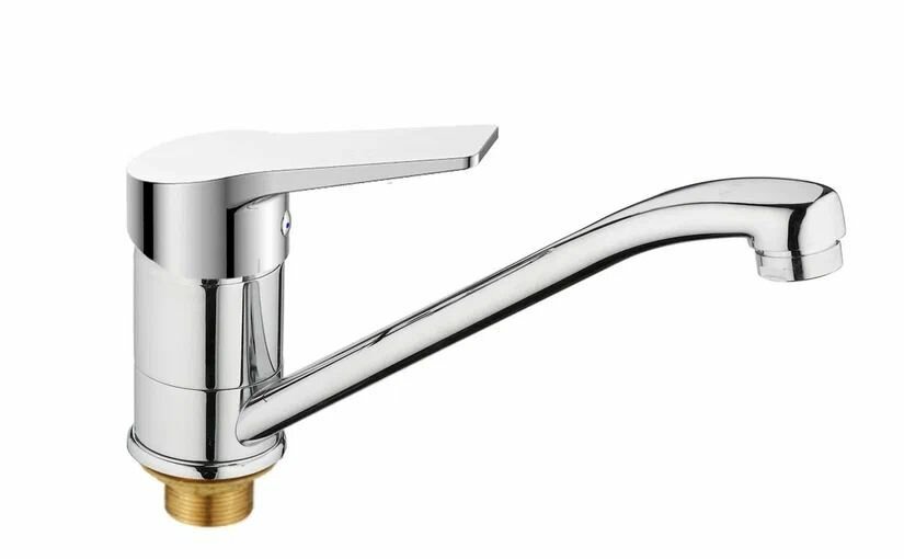 Смеситель для раковины на кухню или ванну. Кухонный кран для воды настенный с высоким изливом для мойки. Сантехника для кухни VIKO V-6713 хром