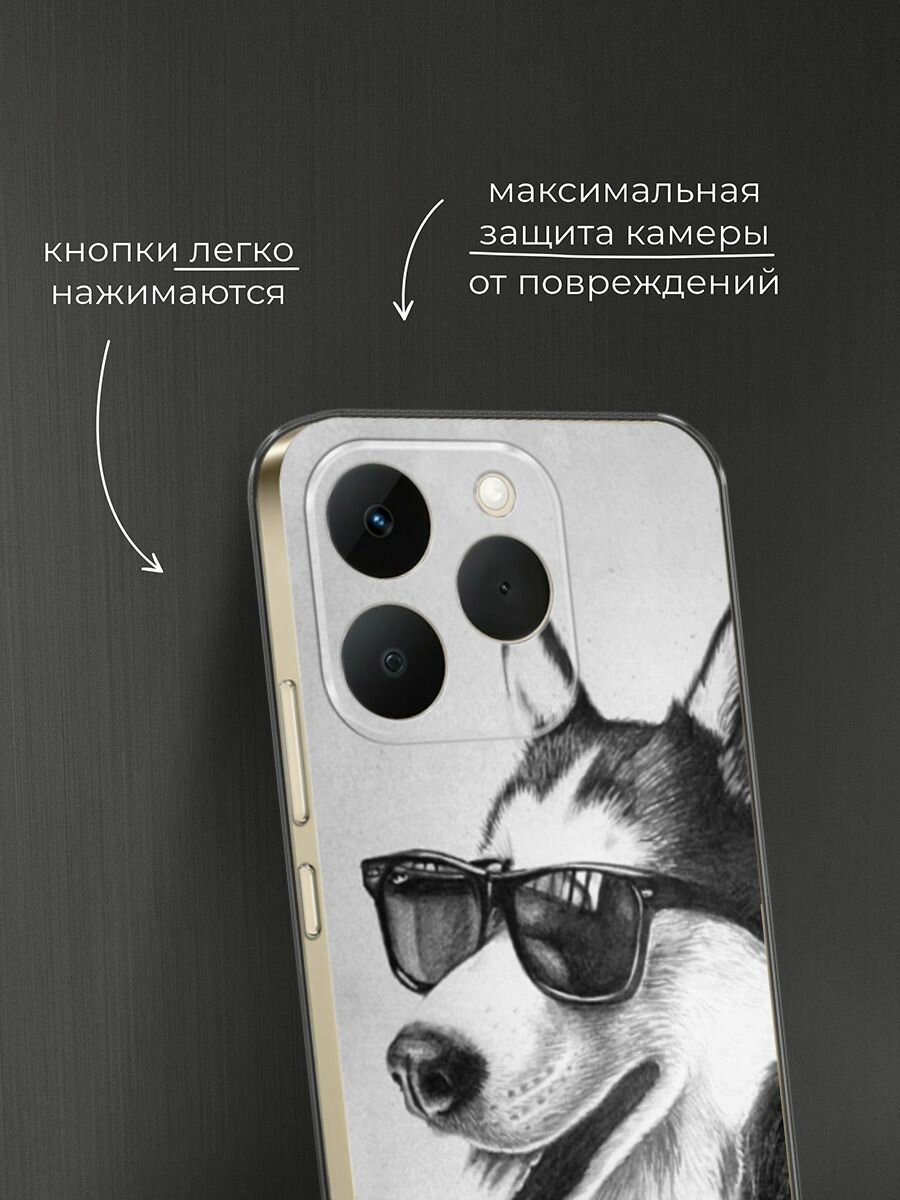 Силиконовый чехол на Realme 15T / Реалми 15Т с принтом "Крутой Хаске" — фото 1