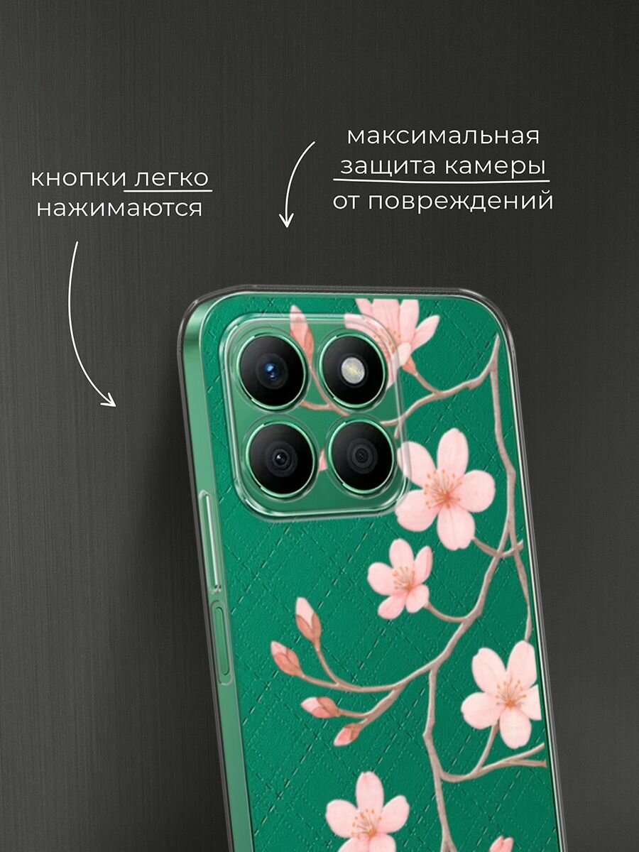 Чехол на Honor X8B / Хонор X8B с принтом "Веточка распускающейся сакуры 2" — фото 1