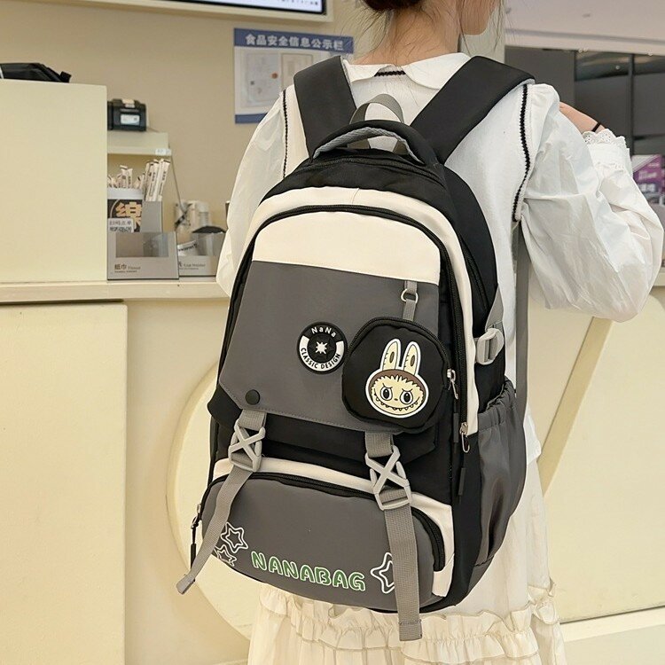 School backpack with lightweight nylon material for middle school students — фото 1