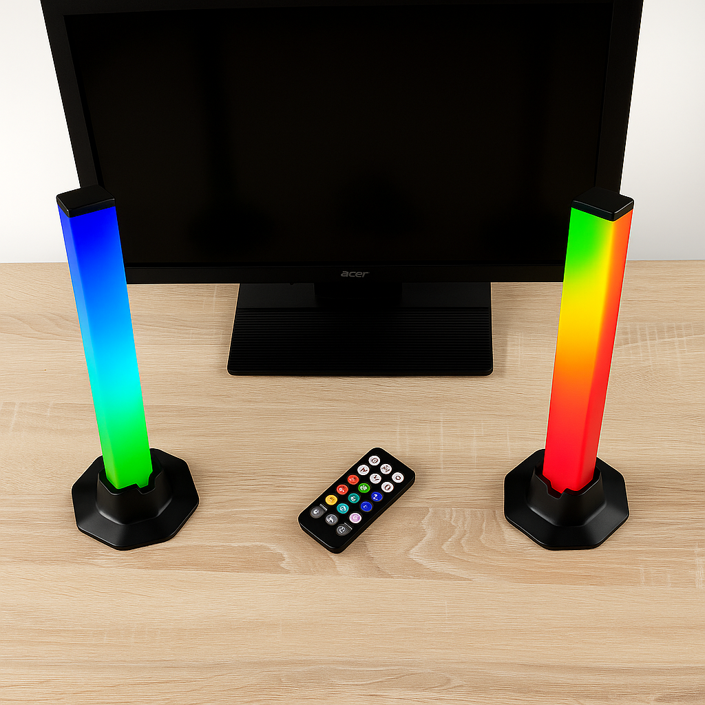 Настольная лампа, в комплекте два LED светильника, пульт ДУ, музыкальный режим