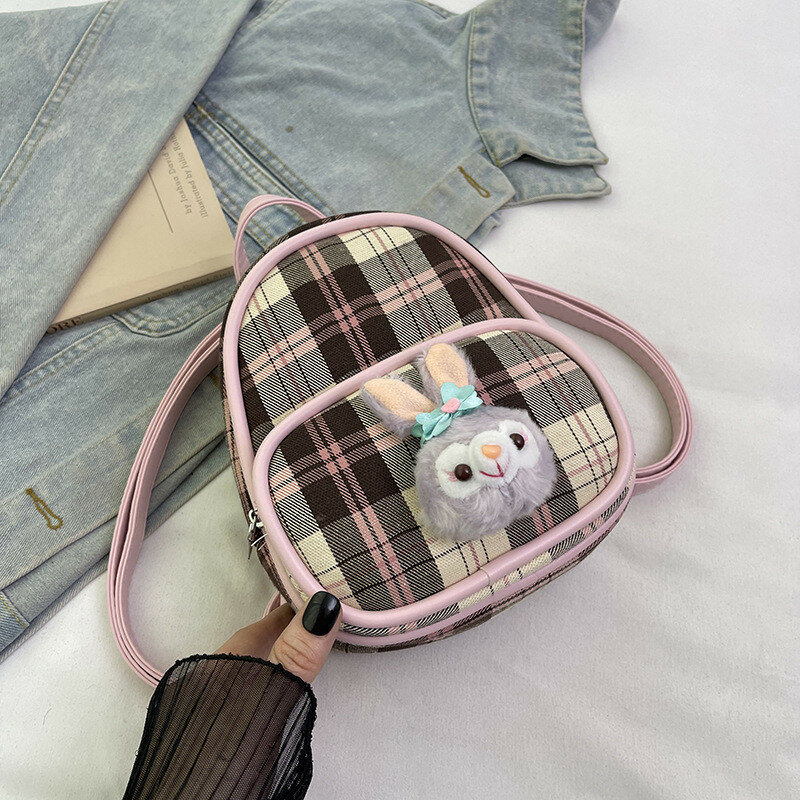 Школьная сумка shelliemay duffy simple plaid canvas с карманом для ежедневного ношения и учебы розовая