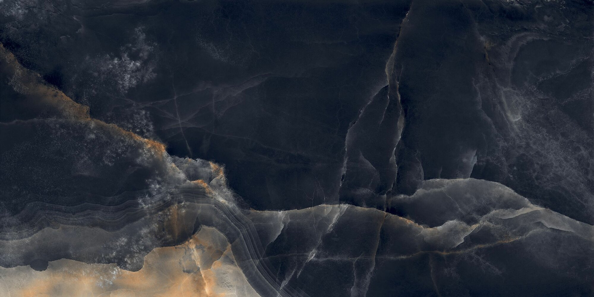 Laparet Керамогранит Interstellar Black чёрный полир 80x160 9 мм (цена за 2.56 м2)