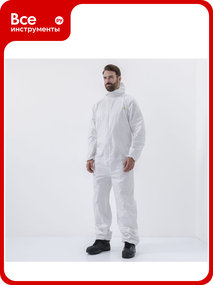 Комбинезон с капюшоном Delta Plus DT115, белый, размер L DT115GT, 60 г, резиновая