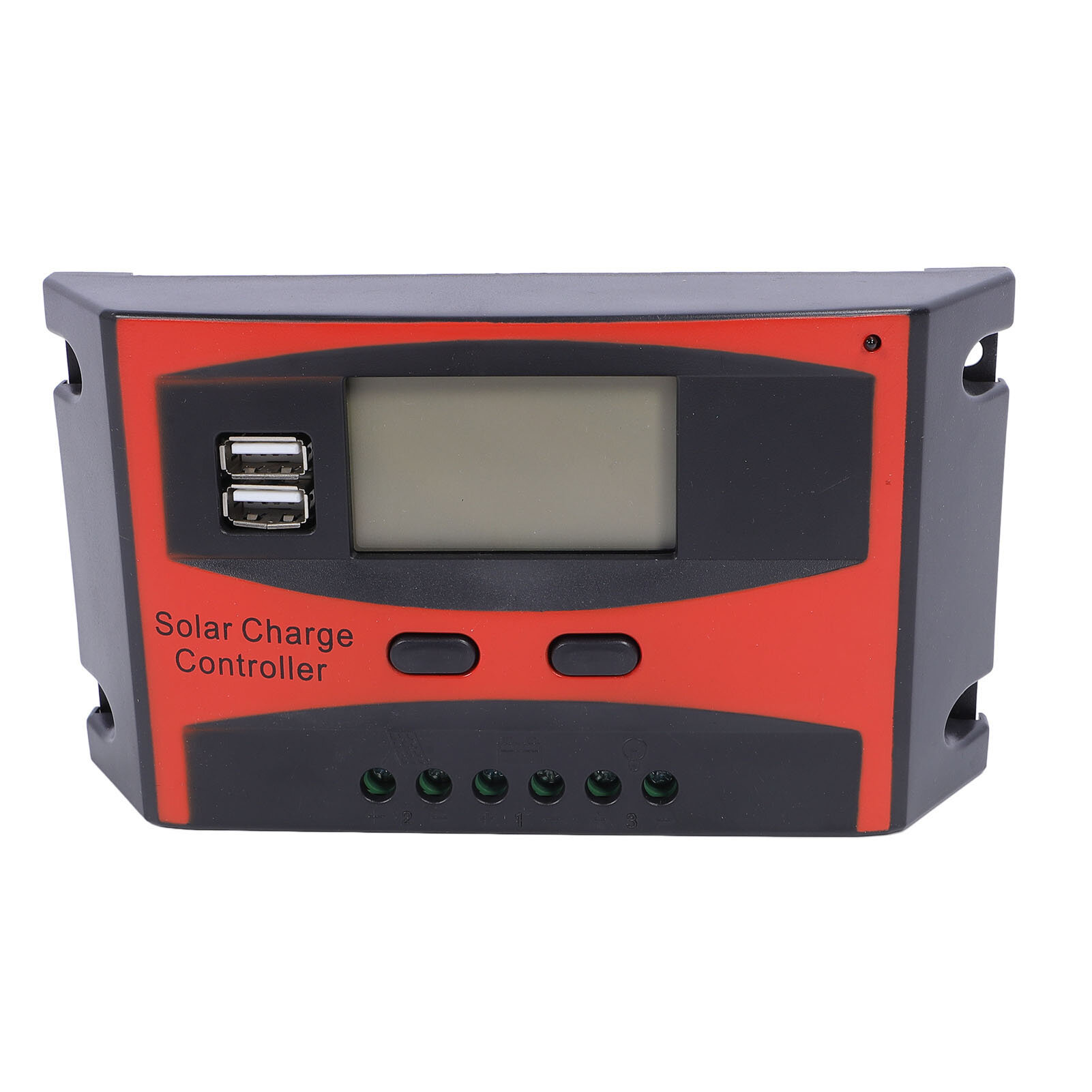 Красный контроллер заряда солнечной батареи с двумя портами USB, регулятор солнечной панели 12 В 24 В, контроллер зарядки 50 А