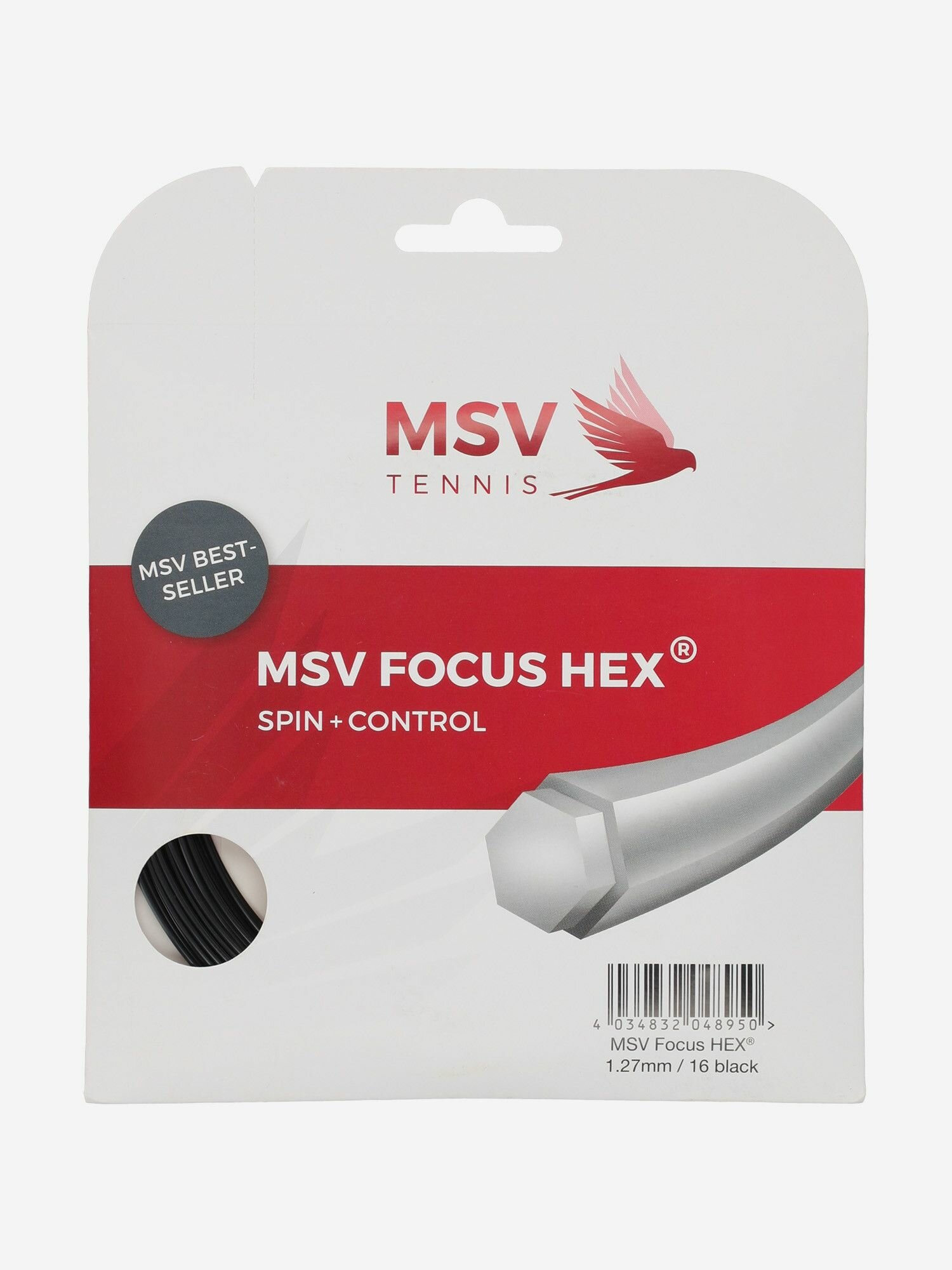 Теннисные струны MSV FOCUS HEX, композит, длина 12,2 м, черный
