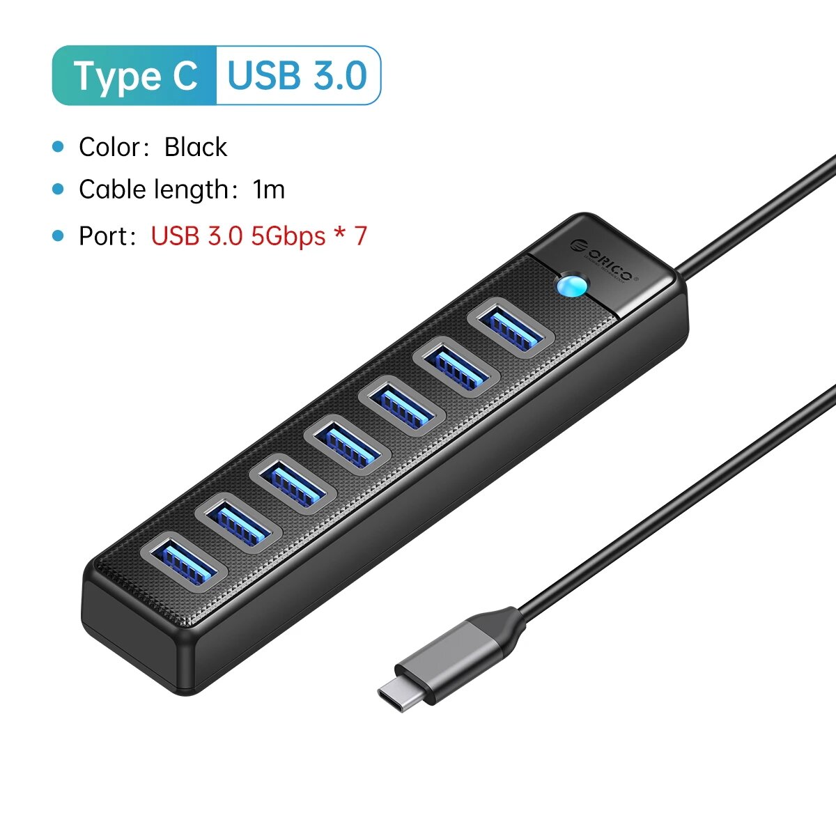 ORICO USB 3.0 HUB 7 портов USB C 7 Port 100CM