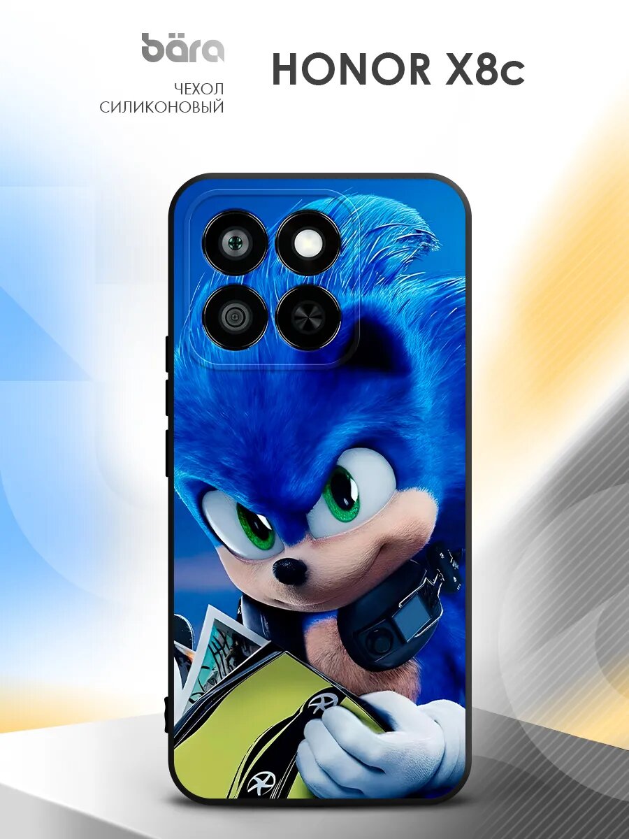Чехол на Honor X8c / Хонор Х8с накладка, защитный, матовый, черный с рисунком
