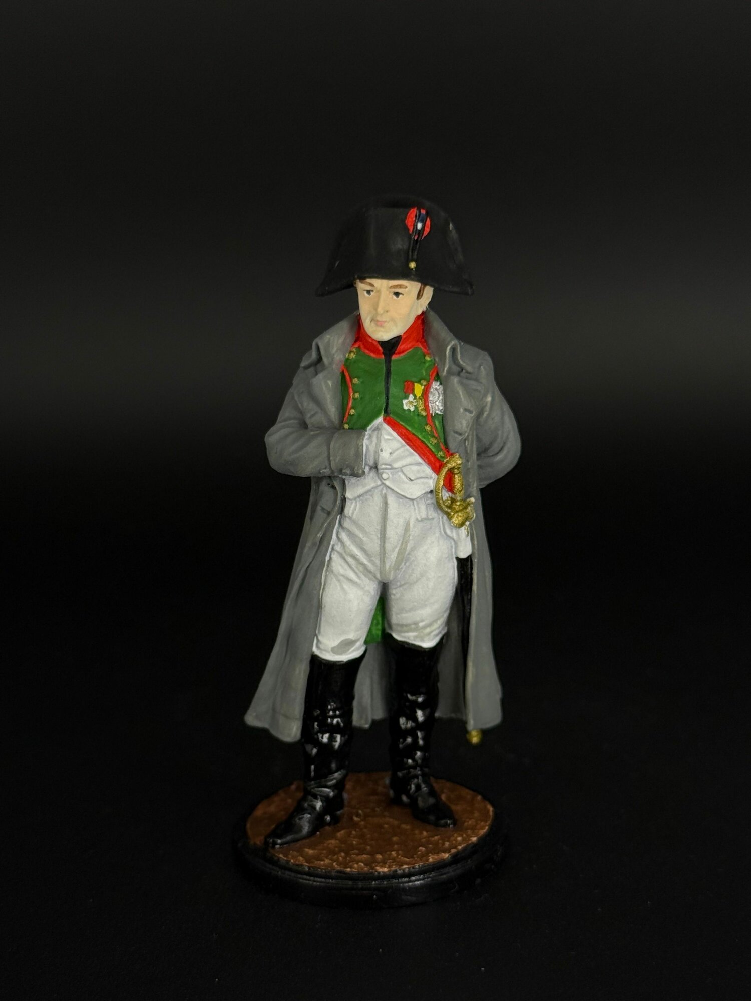Коллекционный оловянный солдатик Император Наполеон I Бонапарт. Франция, 1805-15 гг. 7 см масштаб 1:30 ручная роспись