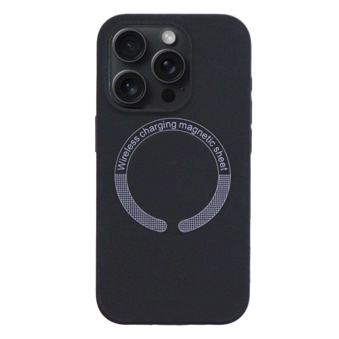 Чехол-накладка для iPhone 15 Pro, Silicon Case, магнитный (MagSafe), без лого, X-CASE, черный