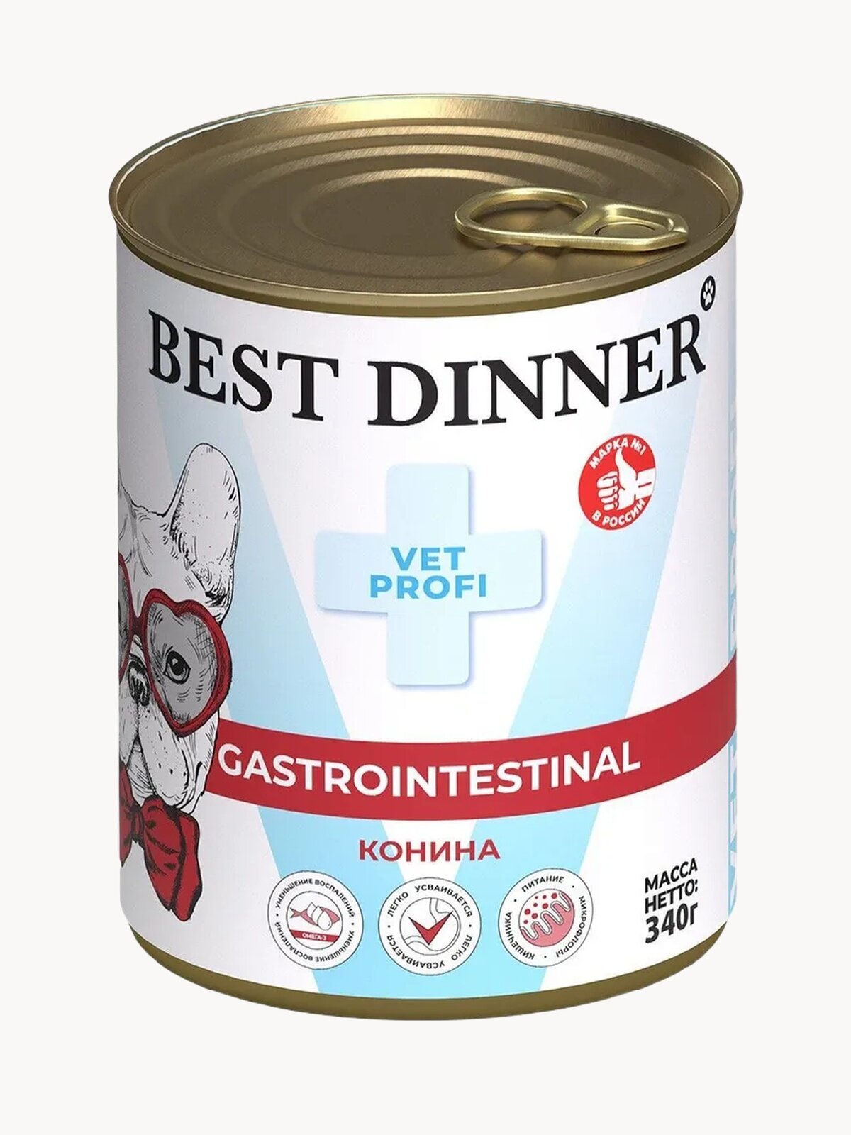 Влажный диетический корм Best Dinner Vet Profi GastroIntestinal для собак при заболевании ЖКТ Конина (6шт х 340гр)