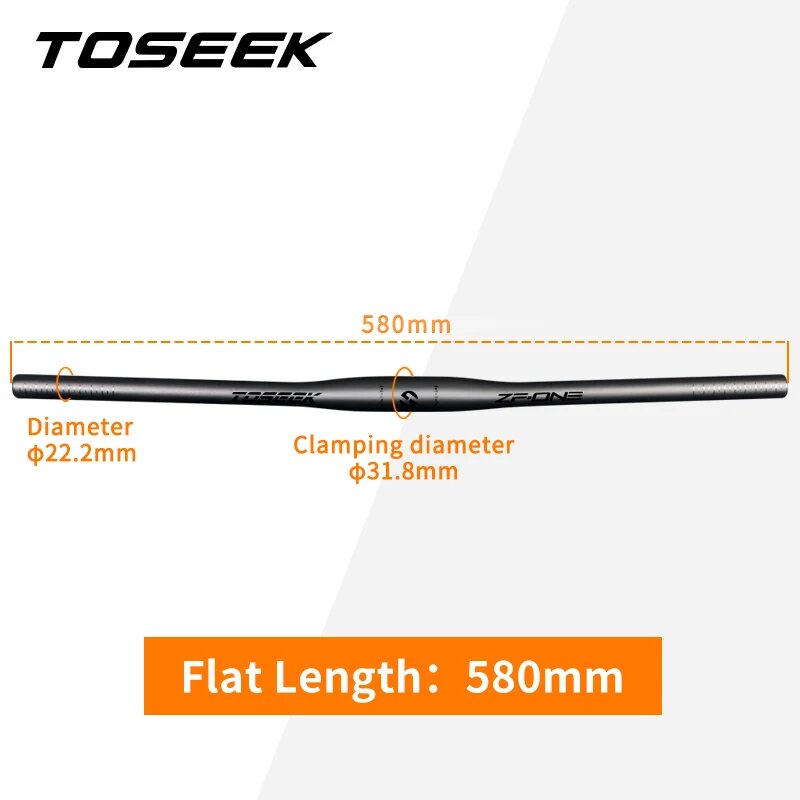 Руль TOSEEK ZF-ONE карбоновый 31.8 мм 580-760 мм Falt-580mm