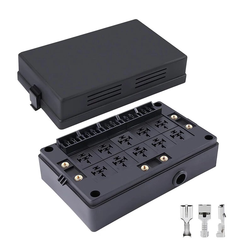 Универсальный Блок Реле И Предохранителей С 15 Слотами Для Предохранителей ATC/ATO И 10 Слотами Для 4- Или 5-контактных Реле