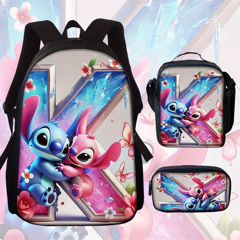 Рюкзак европейского и американского школьного сезона, аниме, мультяшная стежка, школьная сумка из трех предметов, детский рюкзак для начальной школы