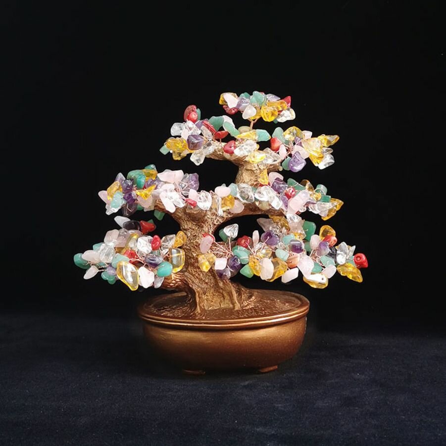 Дерево счастья, денежное дерево, натуральные камни.