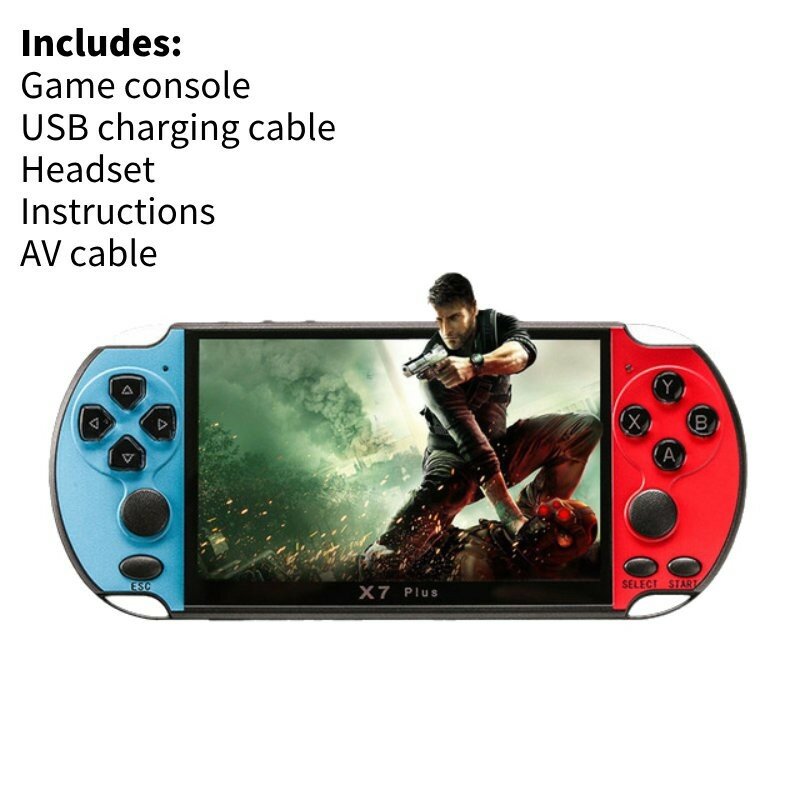 Портативная игровая консоль high definition 5 1 дюйм модель x7 plus с двумя джойстиками для игр psp для любителей ретро рпг идеально подходит в
