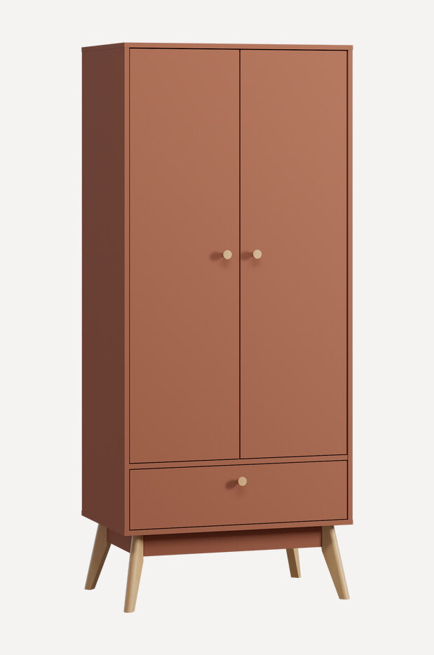 Распашной шкаф для одежды Divan.ru Торвалль-2 Терракотовый, 80х50х185 см, 2 двери, коричневый