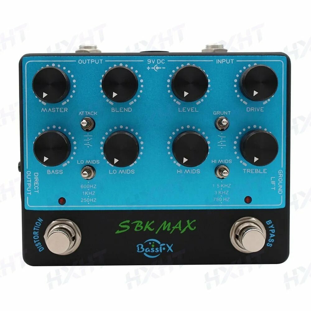 FANMUZK SBK MAX Bassfx Педаль-Преамп Для Бас-Гитары: Овердрайв, 4-Полосный Эквалайзер, Эмуляция Кабинета, Di Выход